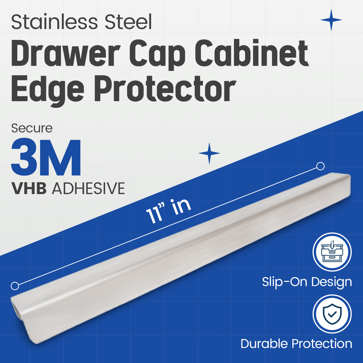 Stainless Steel Drawer Cap in Two Finishes - 2 Pack – getSeard